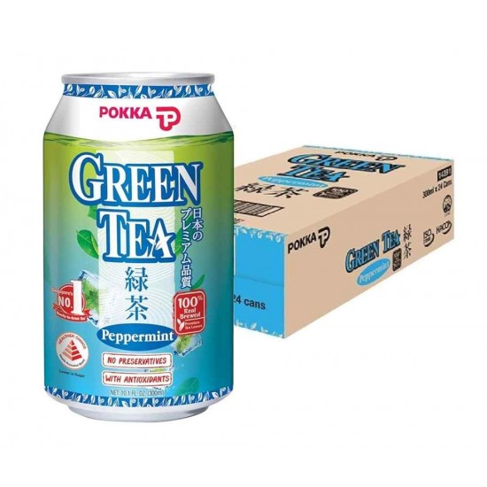 Pokka Peppermint Green Tea Can Drink 24'S 300ml