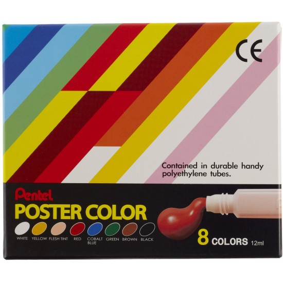 Pentel Poster Colour 8 Colours Set
