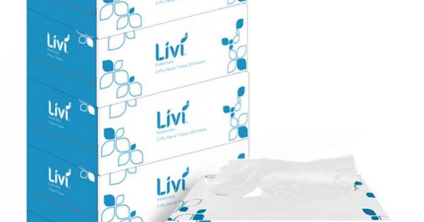 Livi 2-Ply Facial Tissue Box (40 Boxes) 200 Sheets