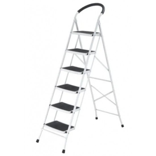 6-Step Foldable Steel Ladder w/Grip 1440mm