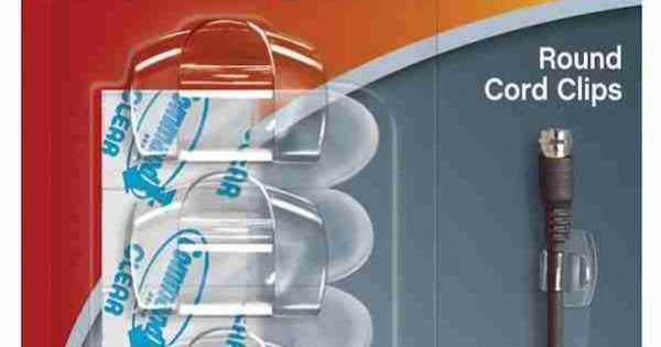 3M Command 17017CLR Damage-Free Hanging Clear Round Cord Clips 4'S