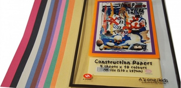 Azone Construction Papers 10-Colour (40 Sheets) 90gsm A4