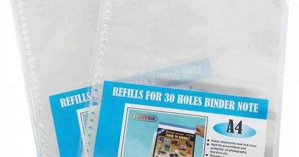 30-Hole Clear Book File Refill 10'S A4