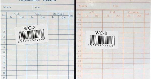 Aurora Time Card 100'S