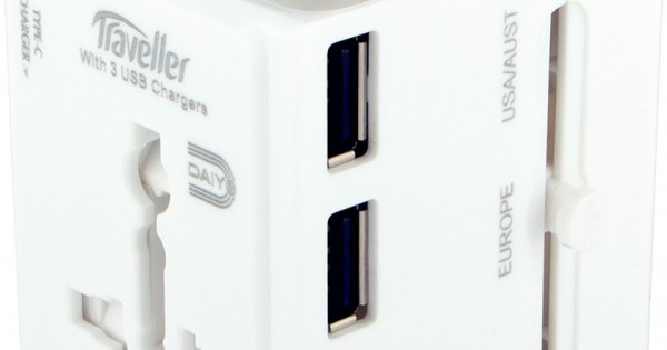 Daiyo Universal Travel Adapter w/3-Port USB Charger (2 x Type-A + 1 x ...