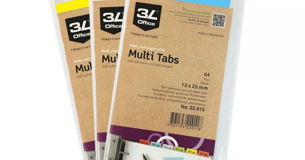 3L Multi Tabs (13 x 25mm) Colour
