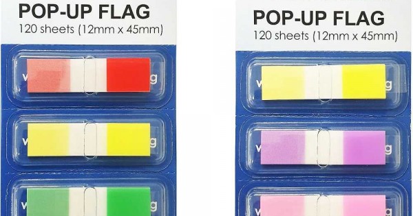 HnO Pop-Up Flags (0.5" x 1.7") 4-Colour