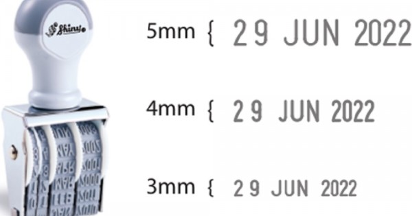 Shiny Date Stamp (3mm, 4mm, 5mm)